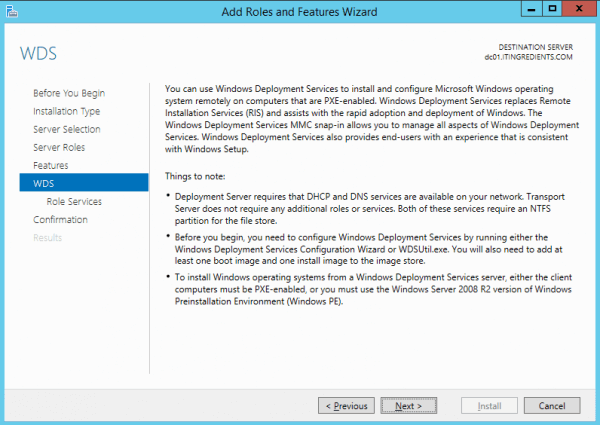 How to install and Configure WDS i.e. Windows Deployment Services 2012