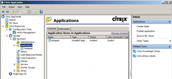 How to Publish Application in XenApp 6.5