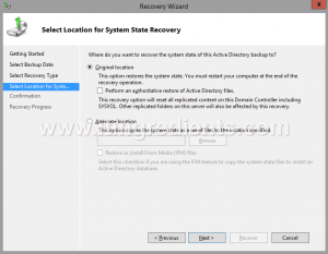 How to perform Authoritative Restore of Active Directory Objects