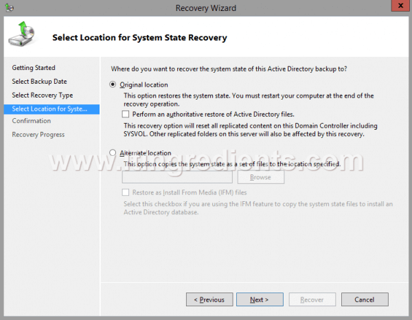 How to perform Authoritative Restore of Active Directory Objects