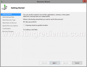 Non-Authoritative Restore of System State Backup in Windows Server 2012 R2