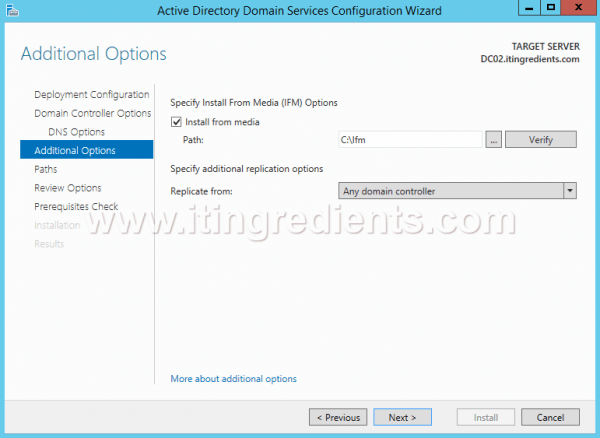 How to Promote Domain Controller using IFM in Server2012