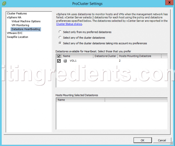 How to configure VMWare High Availability cluster using vCenter Server 6