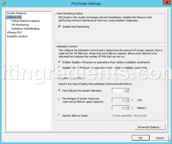 How to configure VMWare High Availability cluster using vCenter Server 6