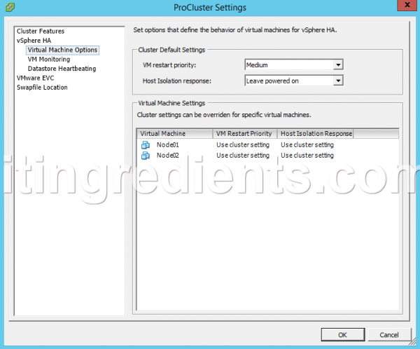 How to configure VMWare High Availability cluster using vCenter Server 6
