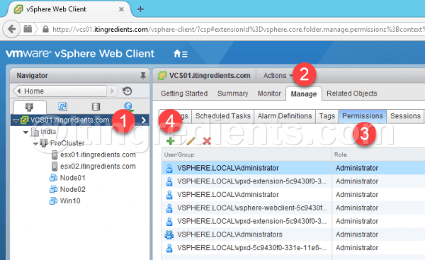Assign Custom Role in VMWare using vSphere Web Client and vCenter Server