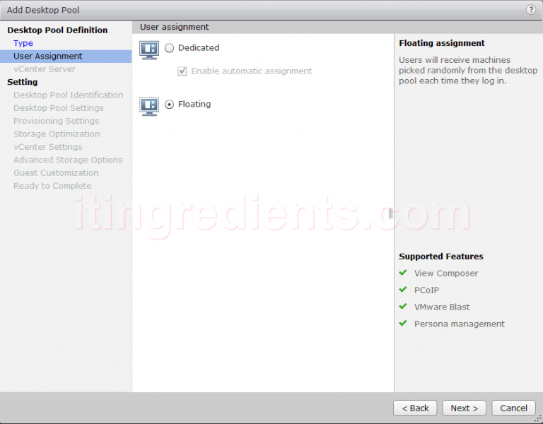 How to Create Desktop Pool in VMware View - Step 5